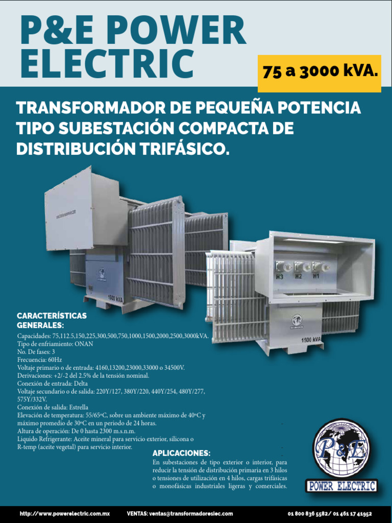 Subestaciòn Compacta de Distribución Trifásico | PDF | Transformador ...