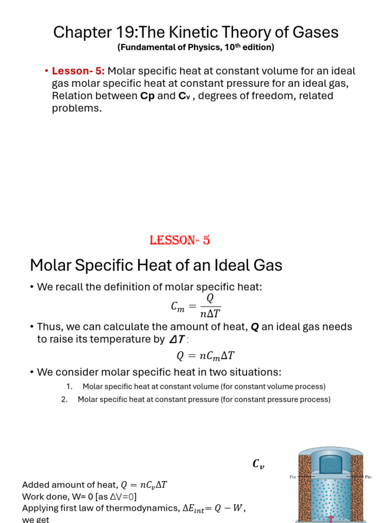 Lesson 5 Phy2 Spring24-25 | PDF | Gases | Heat