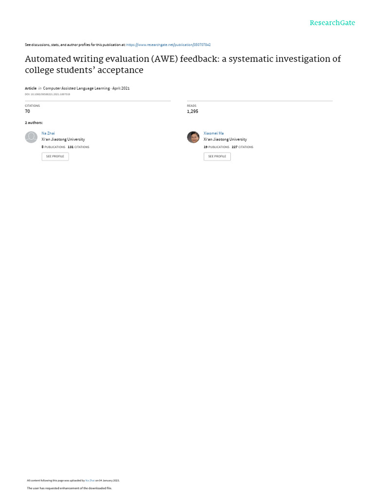 AutomatedwritingevaluationAWEfeedbackasystematicinvestigationofcolleges ...