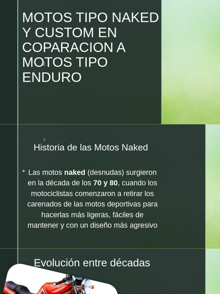 Motos Naked y Cunstom Comparacion | PDF