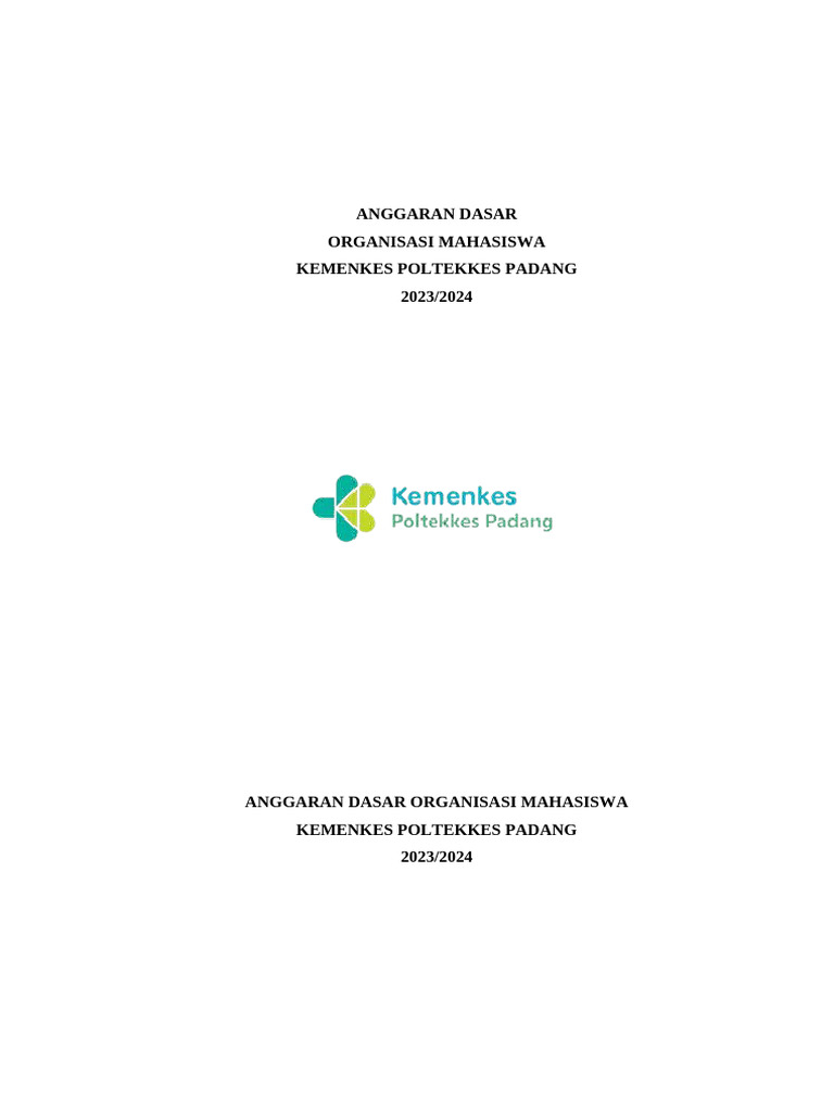 AD ORMAWA Kemenkes Poltekkes Padang Tahun 2024 (Disahkan) | PDF