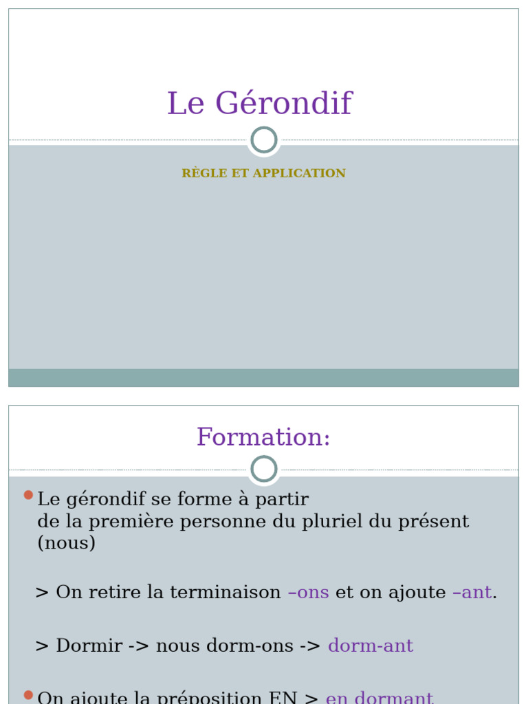 Comprendre et utiliser le gérondif | PDF