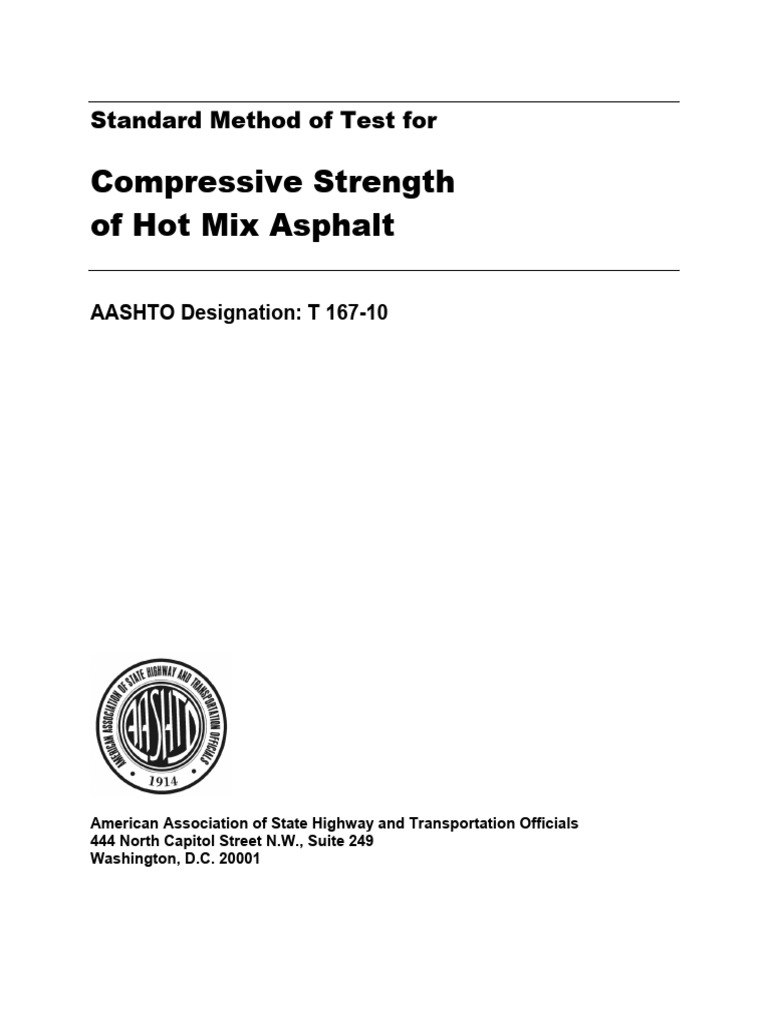 27-AASHTO T167-10 Standard Method of Test For Compressive Strength of ...