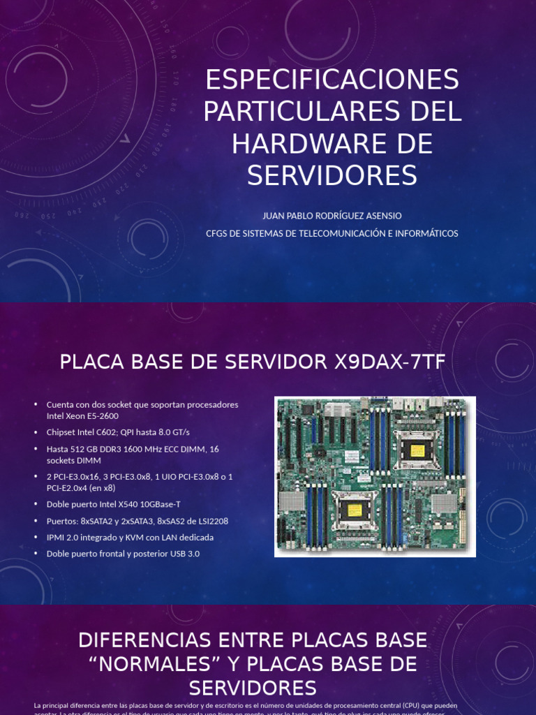 Especificaciones Particulares Del Hardware de Servidores | PDF | Microprocesador | Hardware de ...