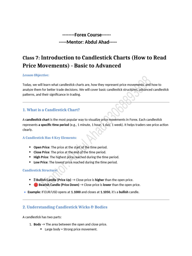 Class 7_ Introduction to Candlestick Charts (How to Read Price ...
