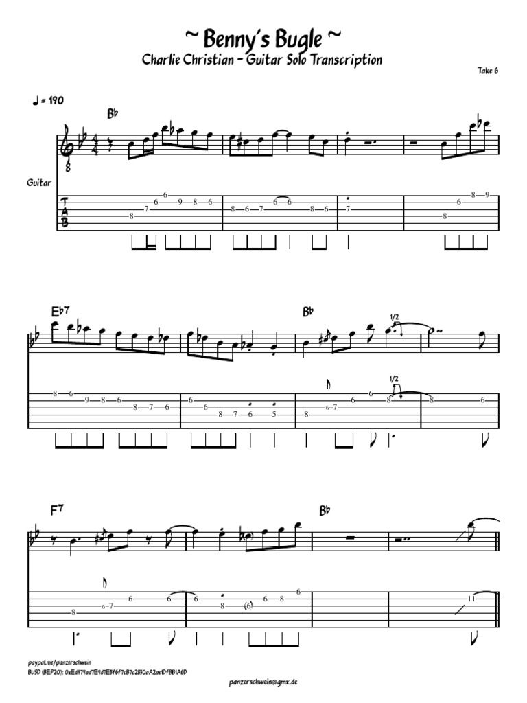 Charlie Christian Bennys Bugle Take 6 | PDF