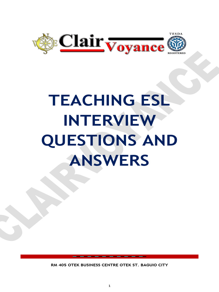 Interview Questions and Answers | PDF | English As A Second Or Foreign ...