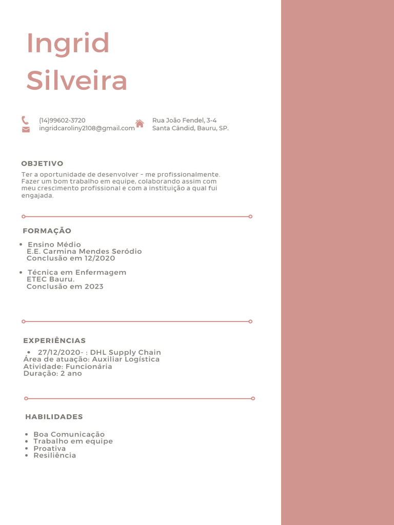 Currículo Ingrid | PDF