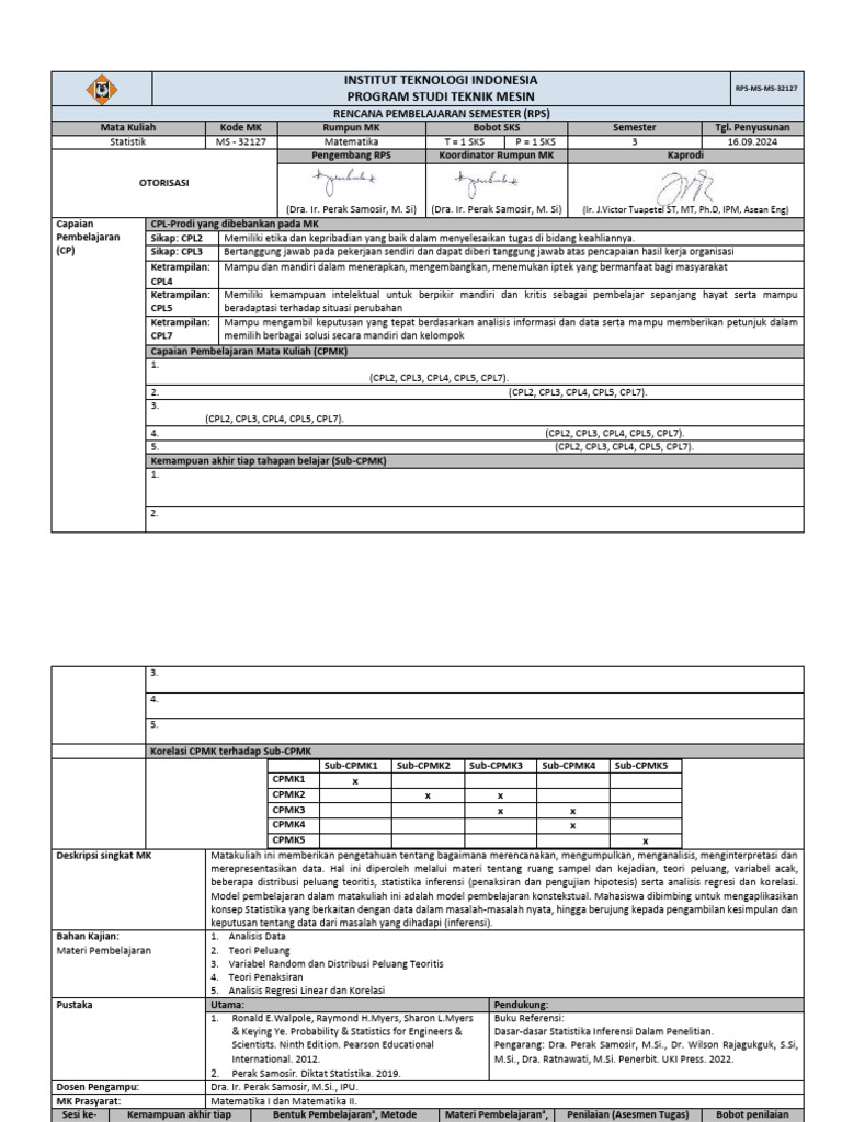 RPS Statistik MS - Rev - 16.09.2024 | PDF