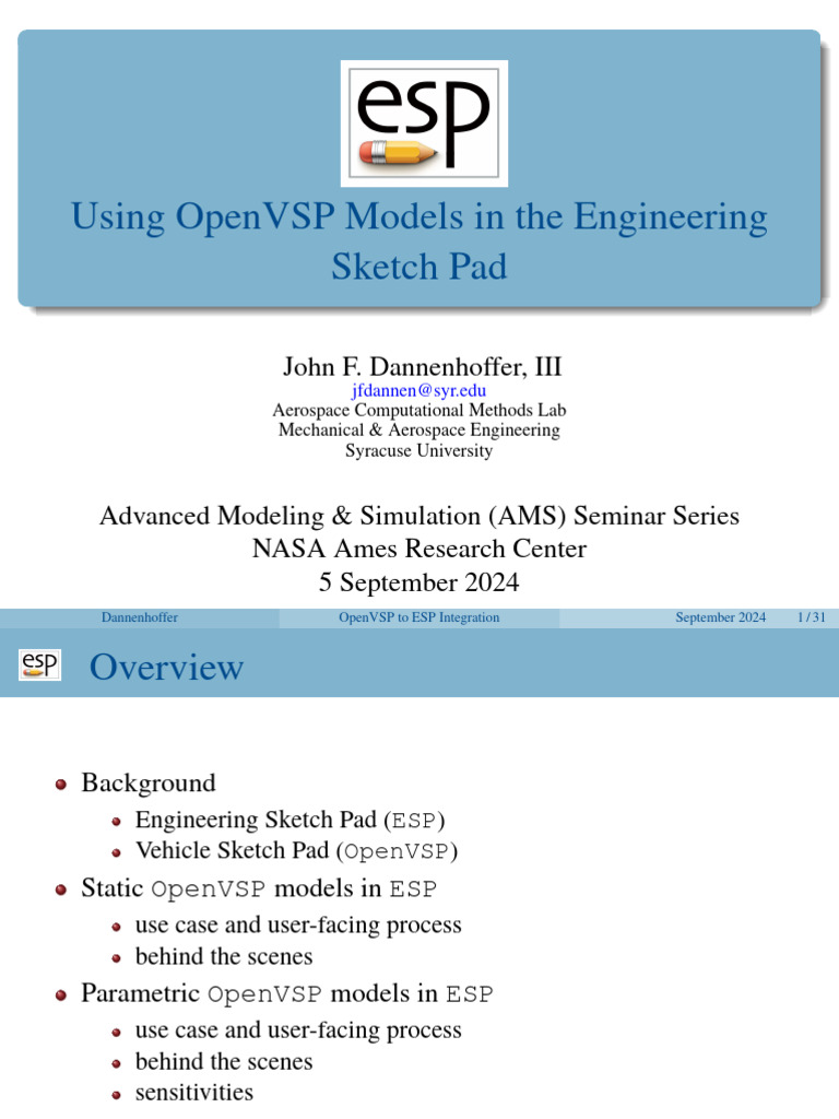 Integrating OpenVSP Models with ESP | PDF