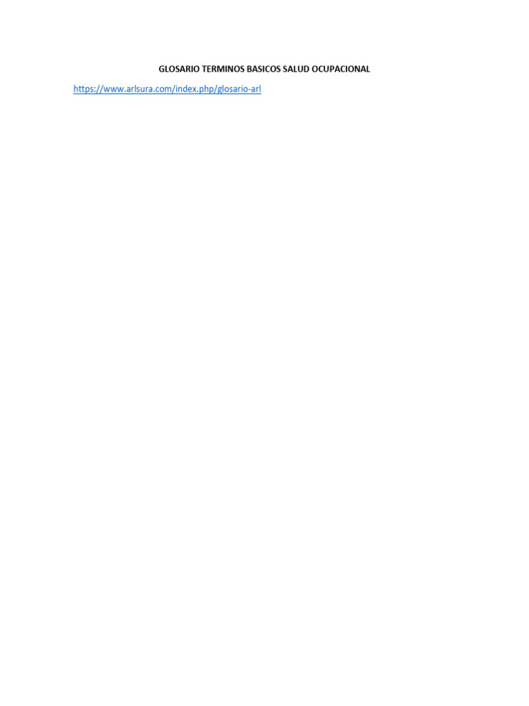 Glosario Terminos Basicos Salud Ocupacional | PDF | Pensión