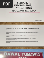Grade 11 - Conative, Informative at Labeling Na Gamit NG Wika | PDF