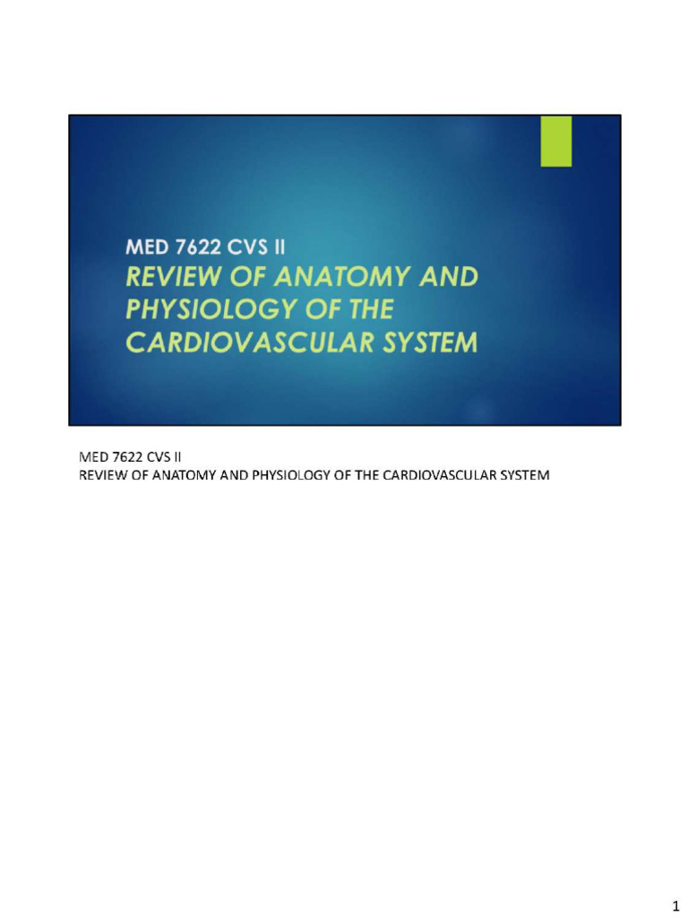 7622 (01) Review of CVS (1) - Compressed | PDF | Heart Valve ...