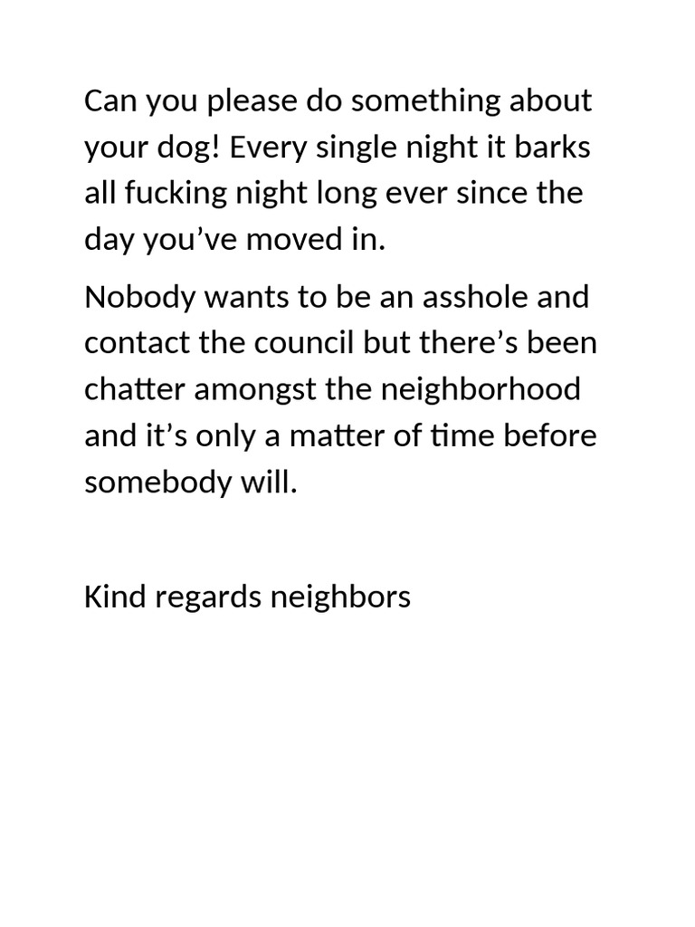 Can You Please Do Something About Your Dog | PDF