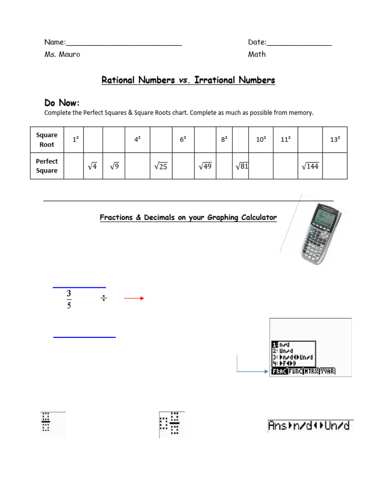 Rational Vs Irrational (Notes) | PDF | Numbers | Rational Number