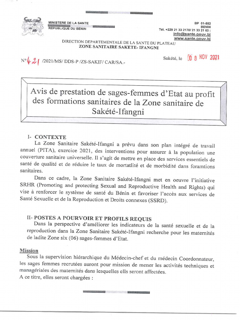 Avis de Prestation SFE | PDF