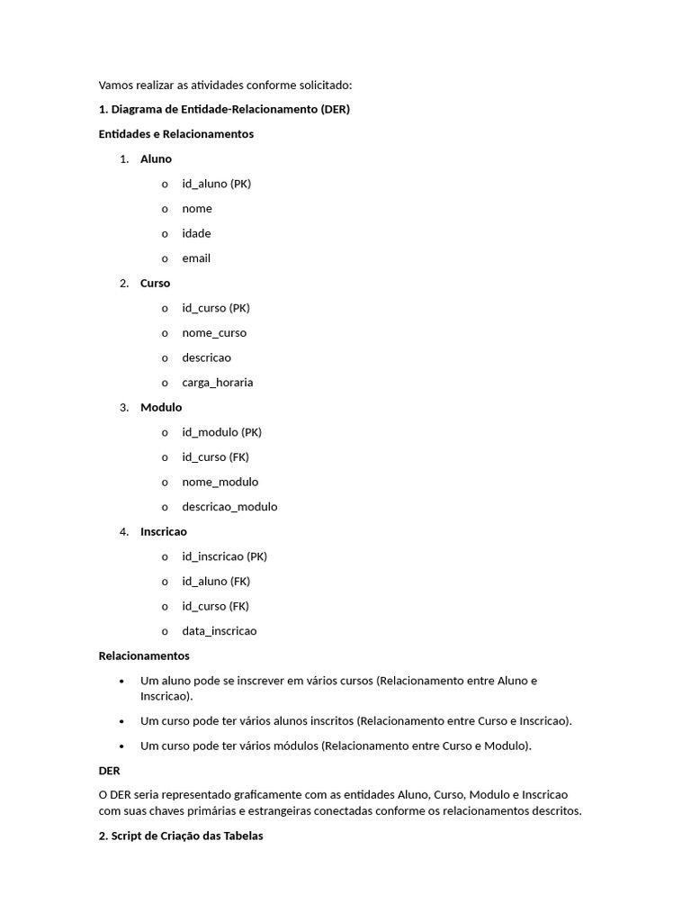 Atividade Mapa Banco de Dados | PDF | Informática | SQL