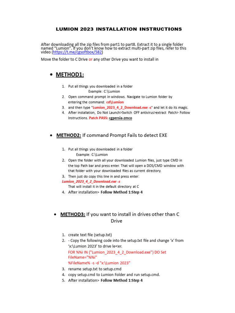 Instructions To Install Lumion | PDF