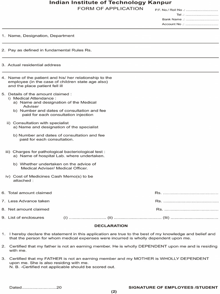 Hospital Form | PDF