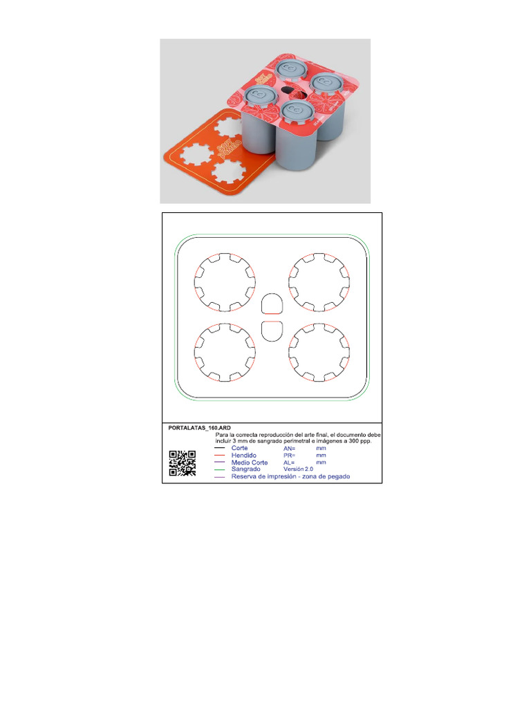 Troquel Caja Porta Latas | PDF