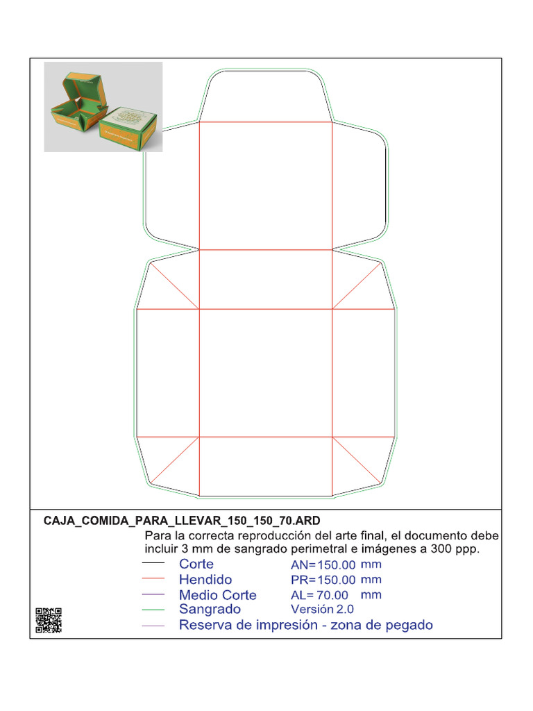 Troquel Caja Comida | PDF