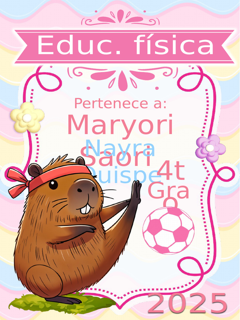 Capibara Educ Fisica Caratula Girl (1) | PDF