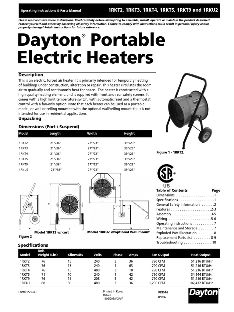 Portable Heater Spec Sheet | PDF | Implied Warranty | Electrical Wiring
