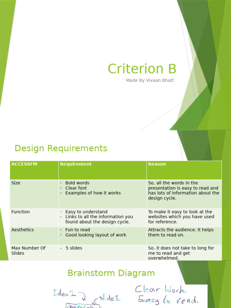 Criterion B - Design | PDF