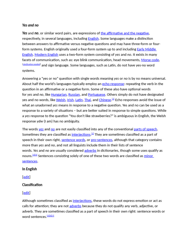 Yes and no | PDF | Languages | Foreign Language Studies