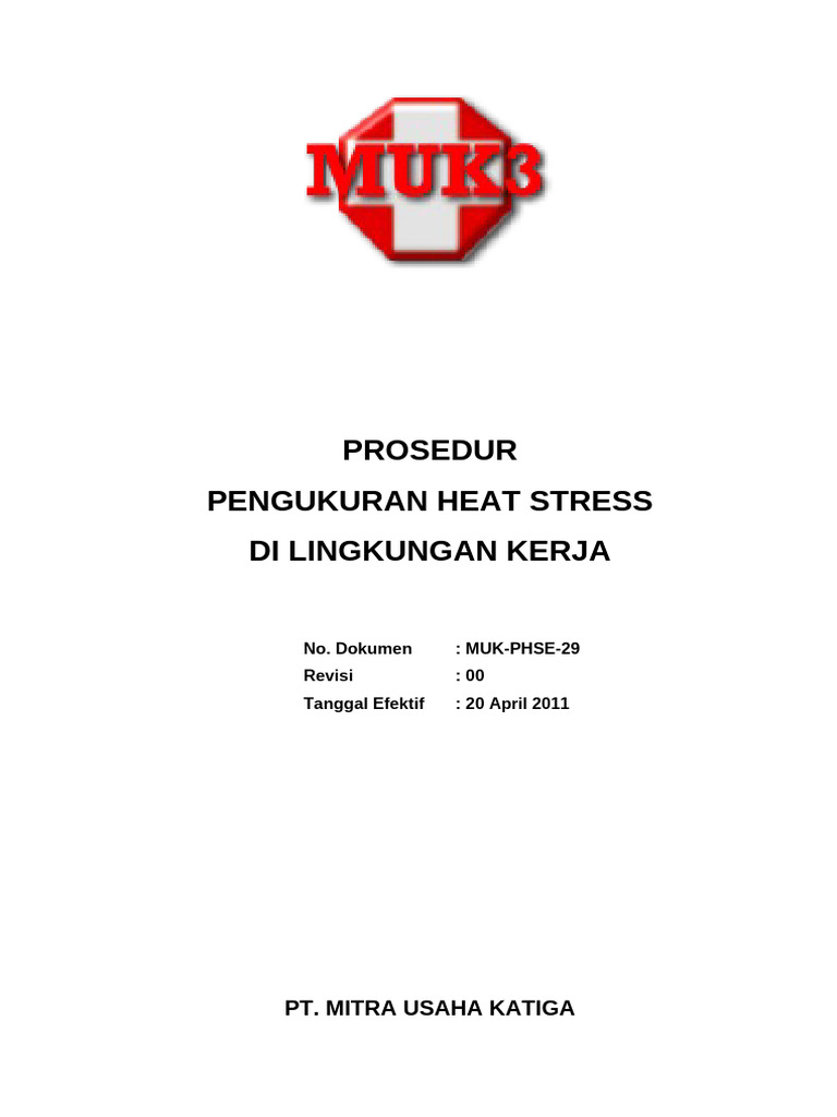 MUK-PHSE-29 Pengukuran Heat Stress | PDF
