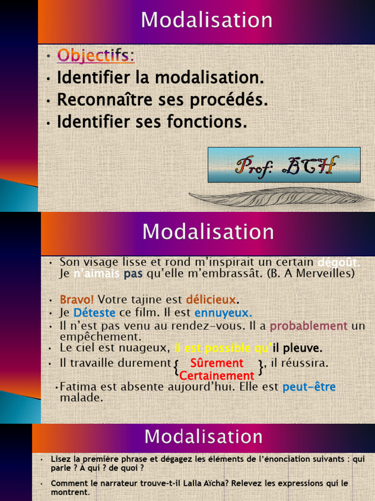 Comprendre la modalisation en français | PDF | Phrase | Adverbe