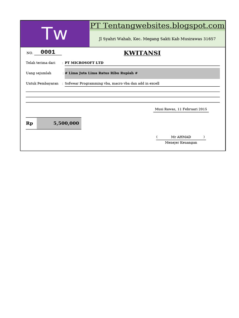 Contoh Kwitansi | PDF