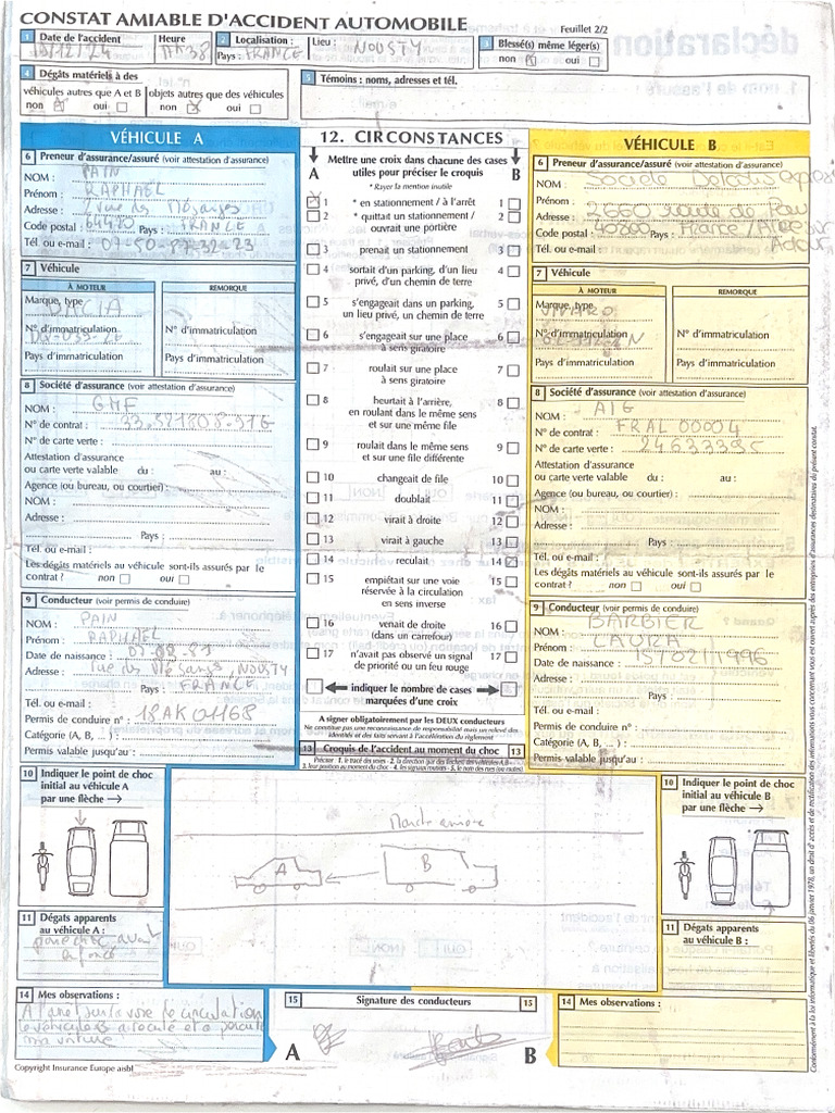 Constat Amiable D'accident Automobile 4 | PDF