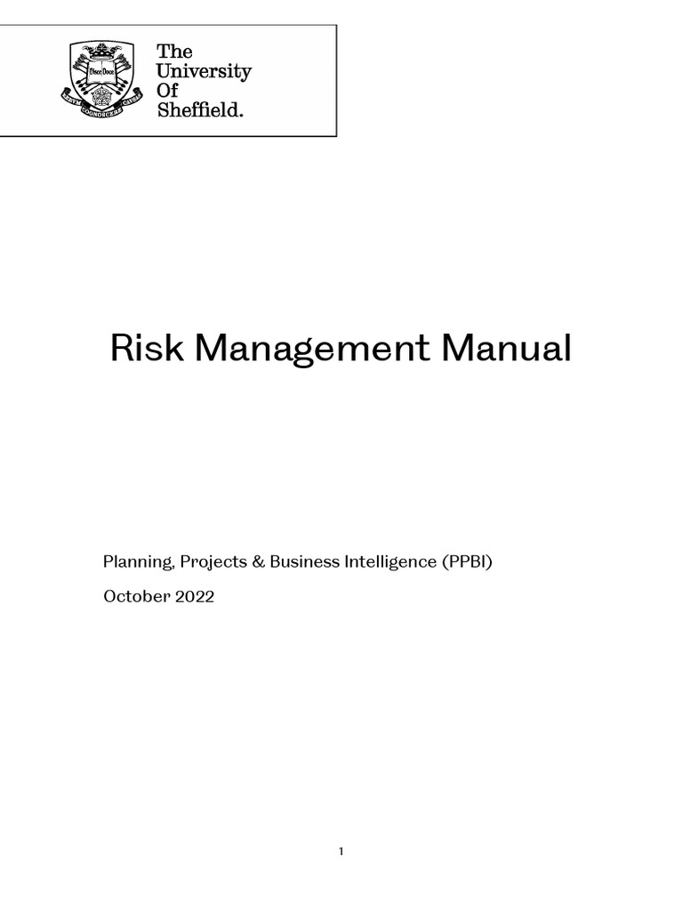 Risk Management Manual Oct 2022_0 | PDF | Risk | Risk Management