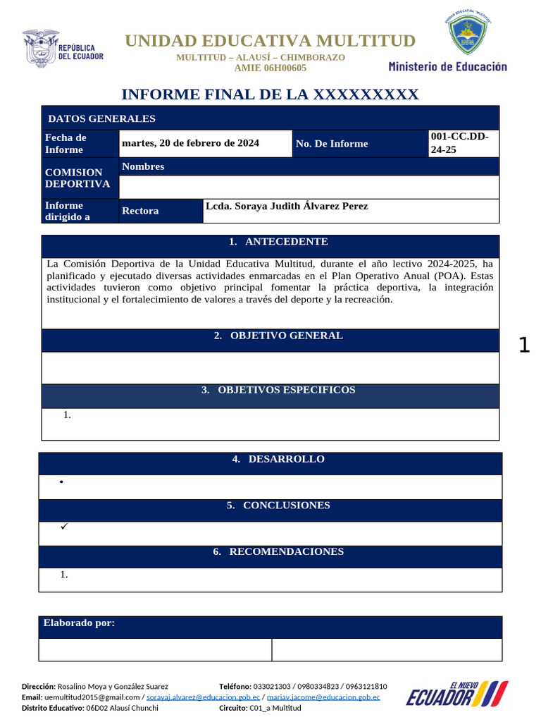 Informe Final de La Comisiones | PDF