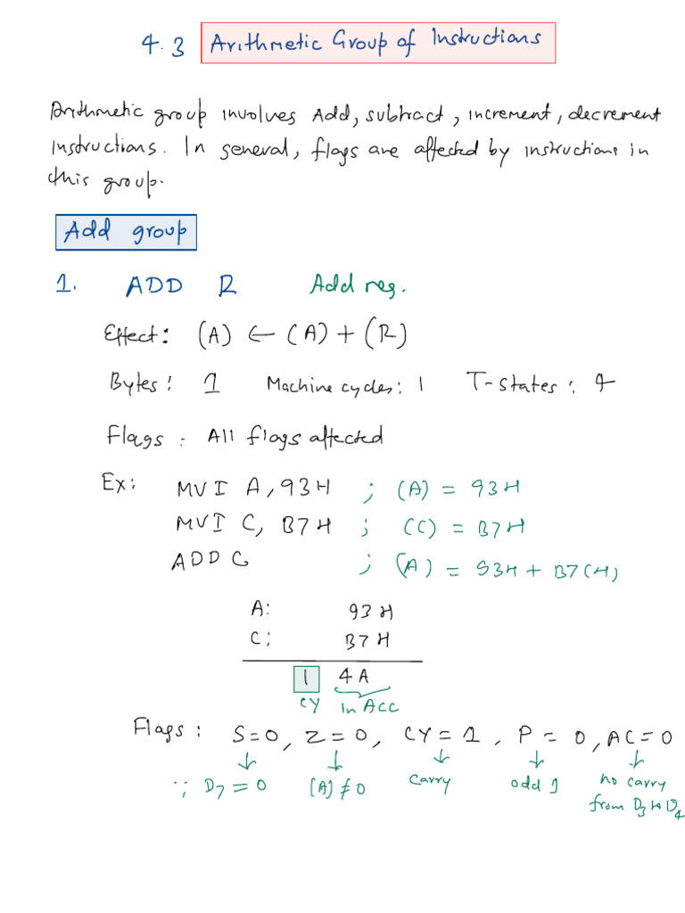 4.3 Arithmetic Group Instructions | PDF | Computer Architecture | Computer Engineering