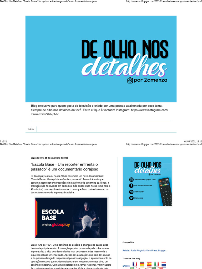 De Olho Nos Detalhes - Escola Base - Um Repórter Enfrenta o Passado - É ...