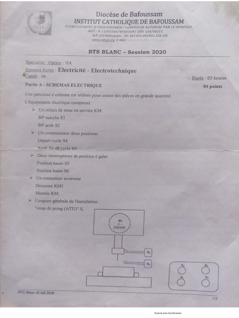 Électricité-Electrotechnique BTS BLANC 2020 | PDF