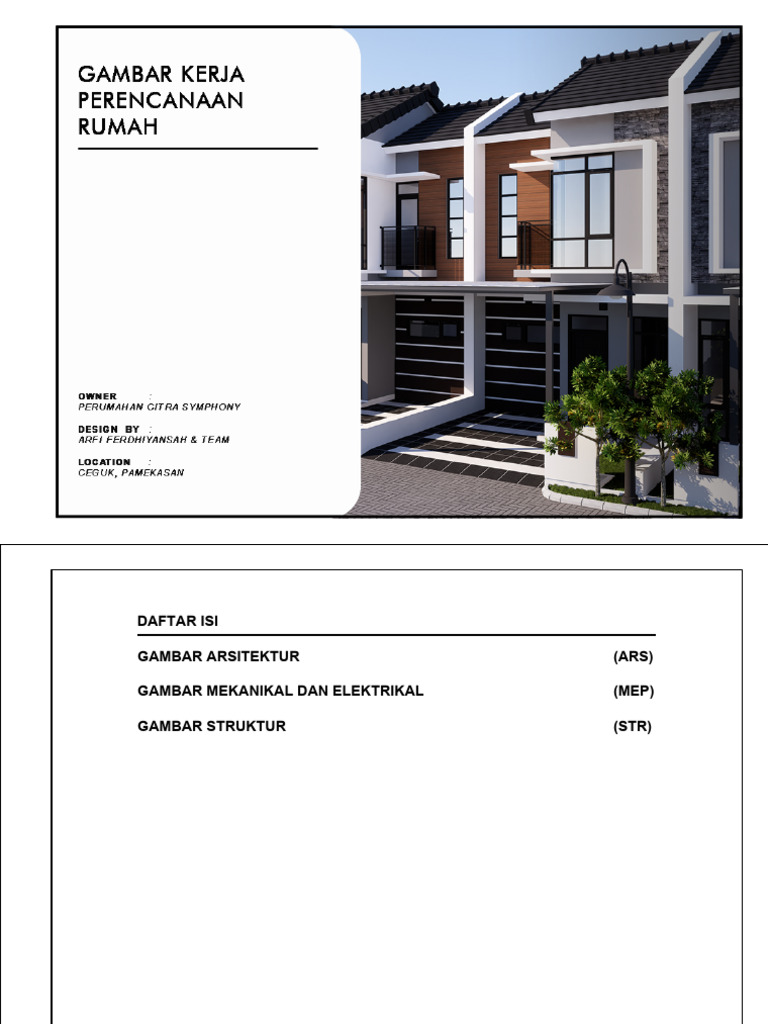0. Gambar Kerja Unit Rumah Citra Symphony | PDF