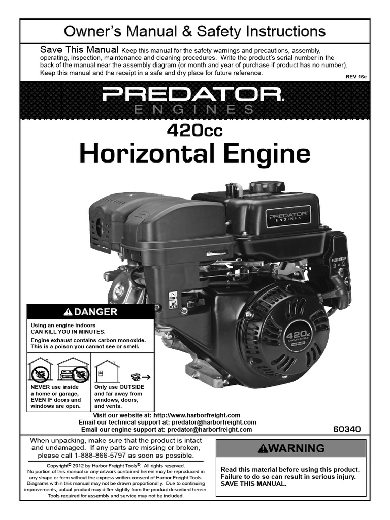 Predator 420 Non Hemi Manual | PDF | Gasoline | Carburetor