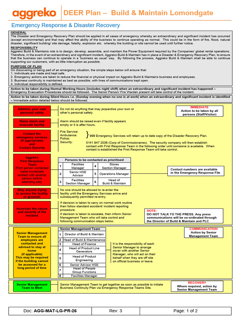 Disaster Recovery Communication Plan | PDF | Emergency | Leak