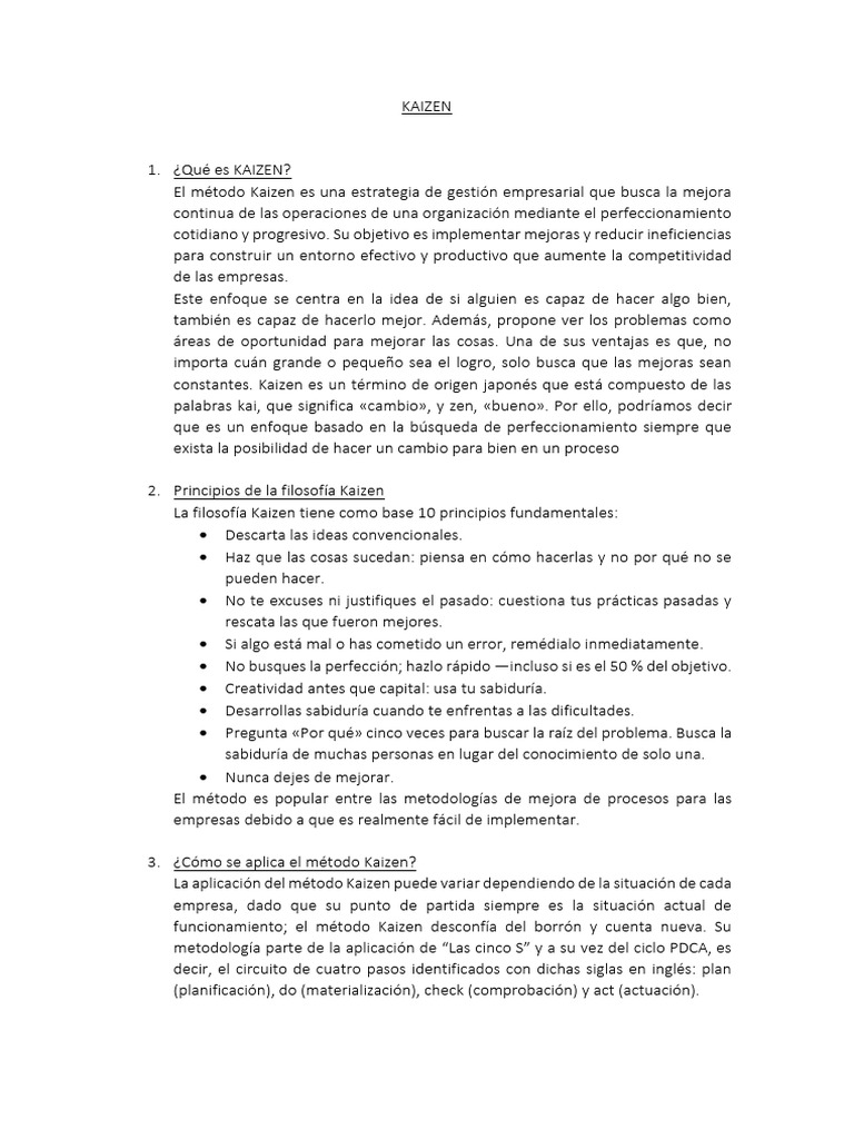 Mejoras y Grupos en Kaizen | PDF | Planificación | Business