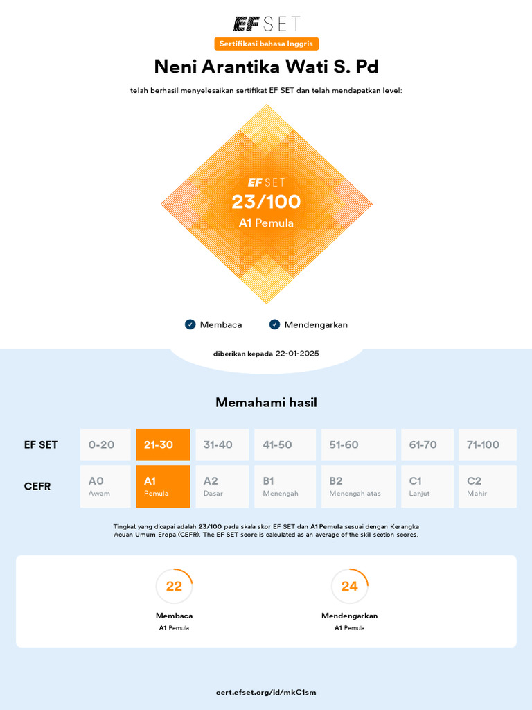 EF SET Certificate | PDF