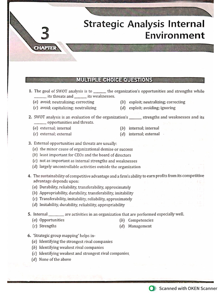 Strategic Analysis Internal Environment | PDF