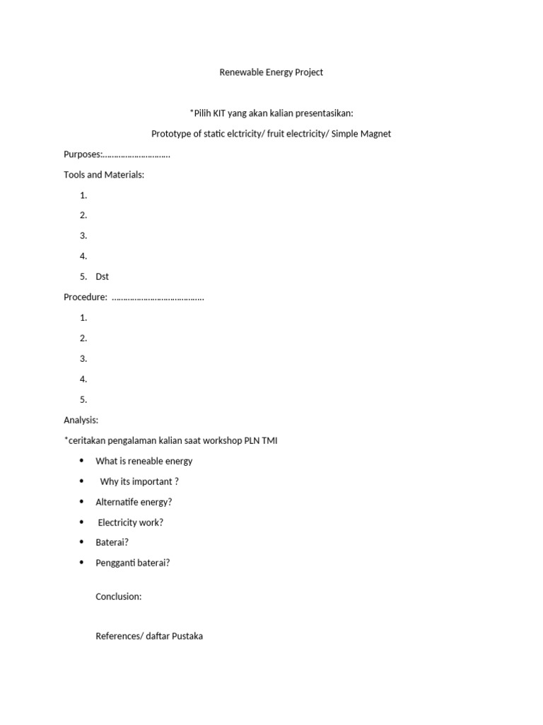 Renewable Energy Project Template Untuk Wix (1) | PDF