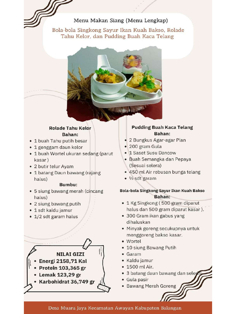 Resep LCM B2SA Desa Muara Jaya( Kec. Awayan) | PDF