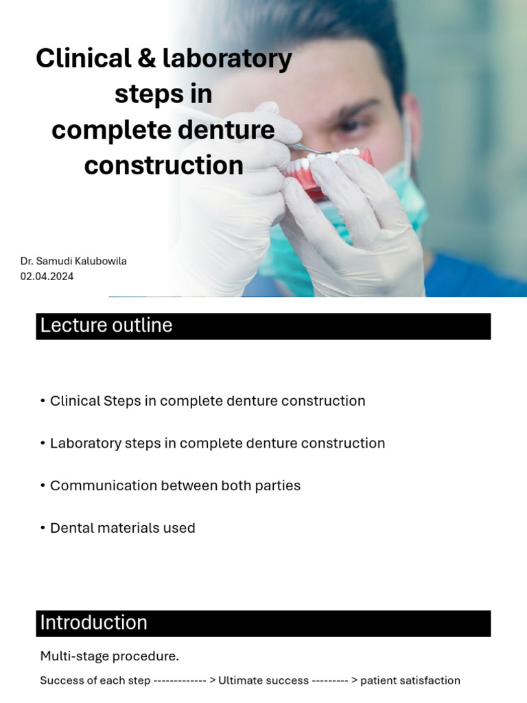 Clinical and Laboratory Steps in Complete Denture Construction | PDF ...