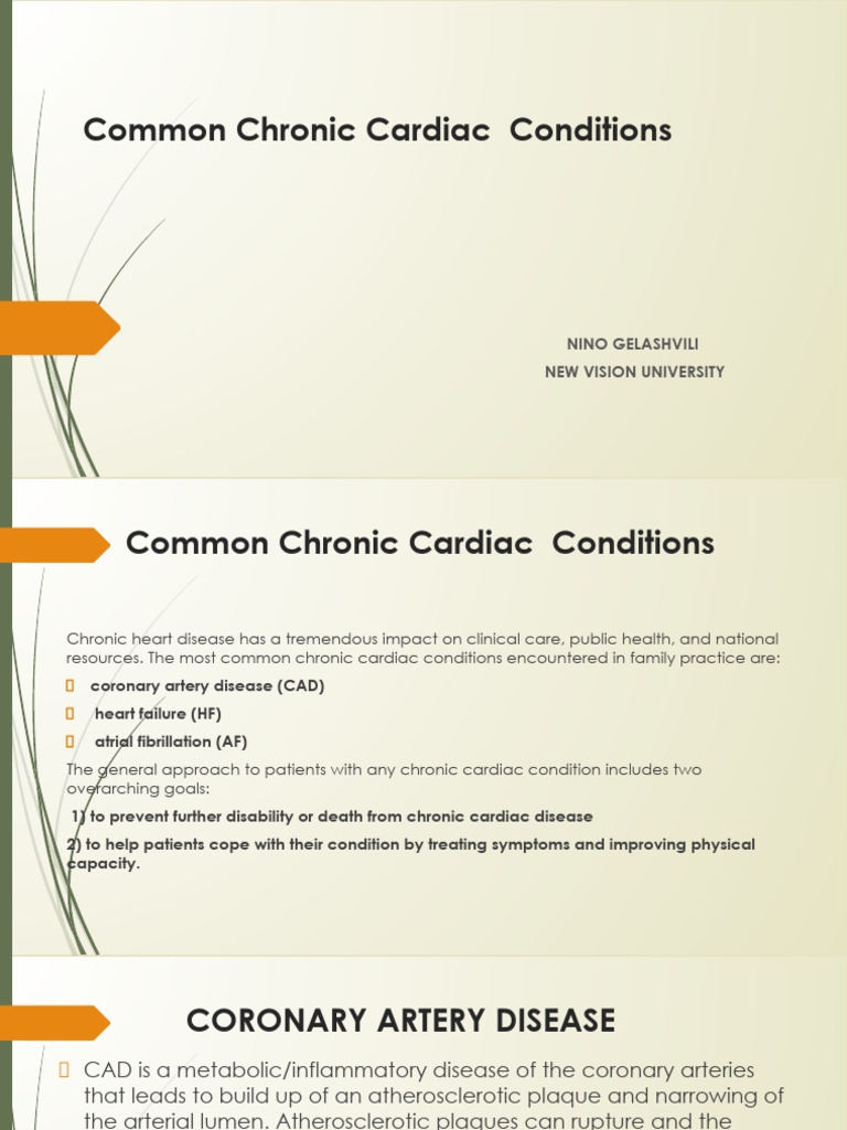 Common Chronic Cardiac Conditions Guide | PDF | Heart Failure ...