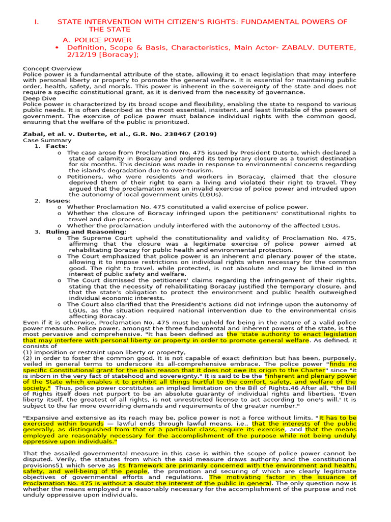 Police Power and Citizen Rights Explained | PDF | Police Power (United ...