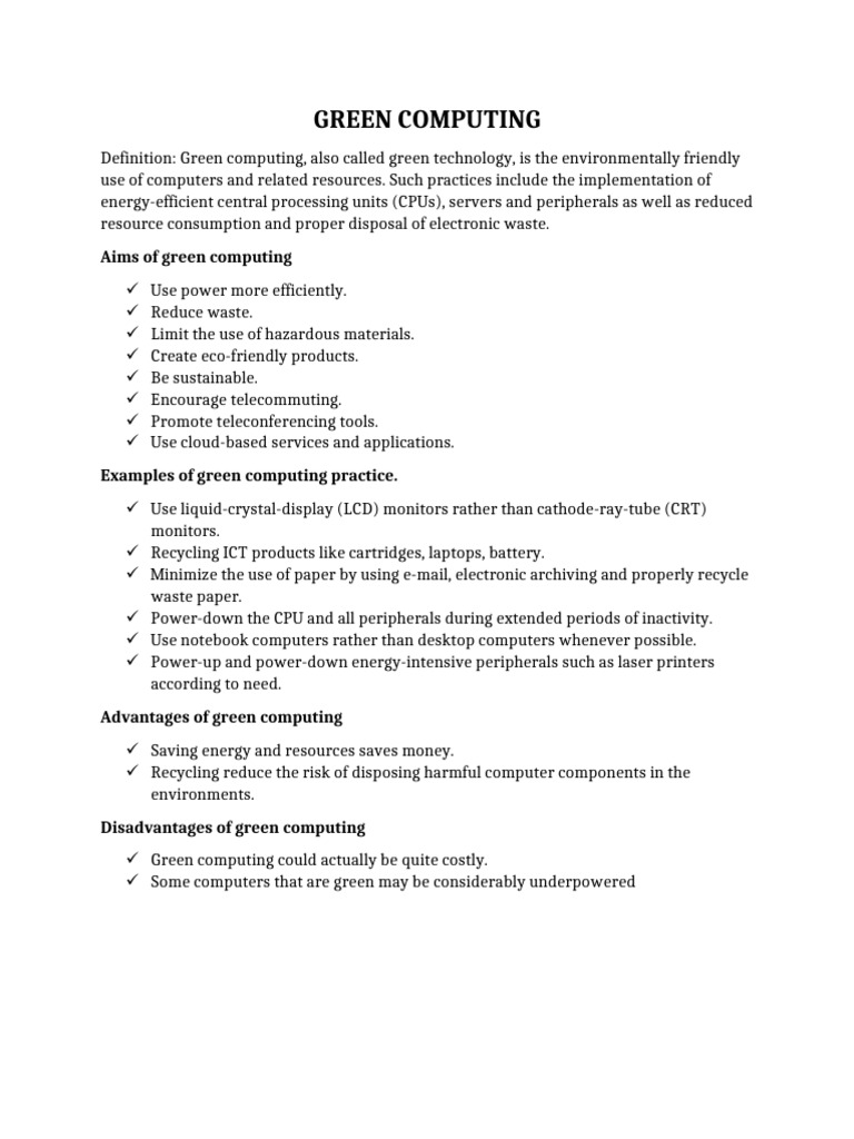 Green Computing | PDF